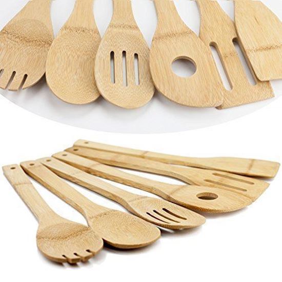 Huji Home Products. HUJI Bamboo Wooden Kitchen Cooking Utensils Gadget ...