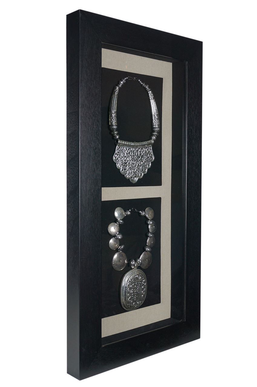 Huji Home Products. Ethnic Dual Necklaces Shadow Box Wall Décor ...
