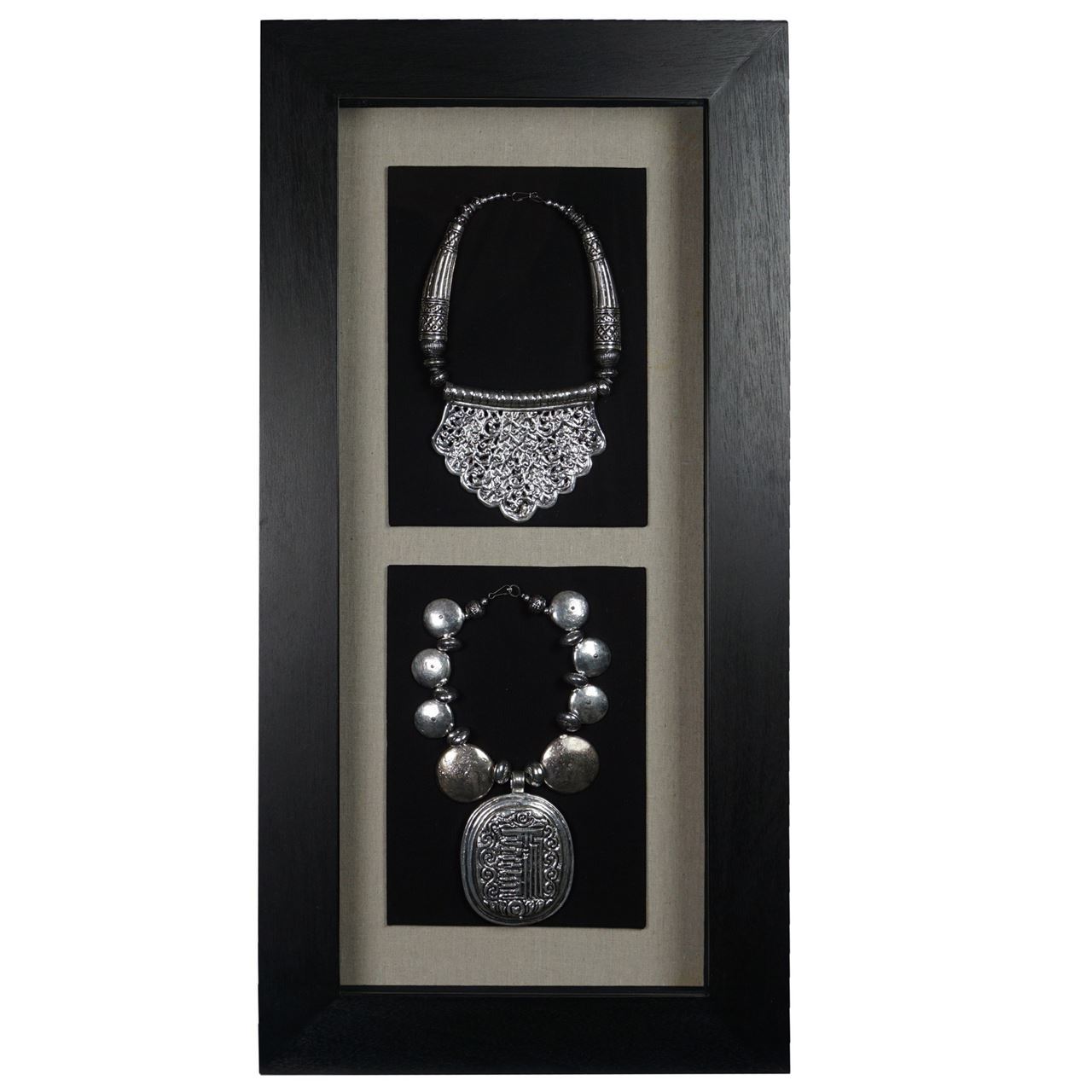 Huji Home Products. Ethnic Dual Necklaces Shadow Box Wall Décor ...
