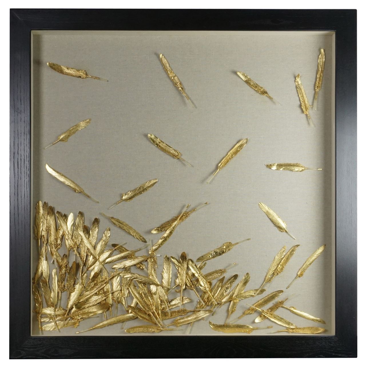 Huji Home Products. Golden Feathers Shadow Box (MS30001A) 31.50" L x 31 ...