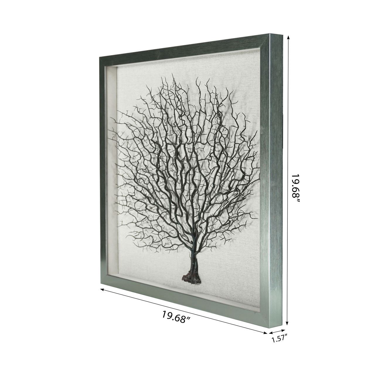 Huji Home Products. Silver Tree Roots Shadow Box Wall Décor (MS24299F ...