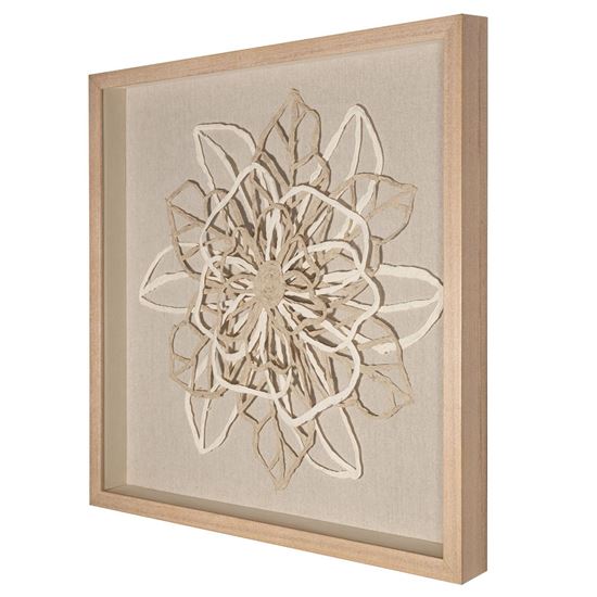 Huji Home Products. Handmade Paper Mache String Flower Shadow Box Wall ...